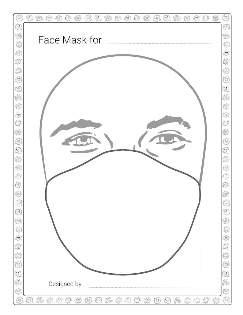 DIY Face Mask Drawing Worksheet, Quarantine Activity for Kids ...