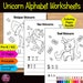 Alphabet Practice Worksheets Unicorn Coloring Pages for Girls - Etsy