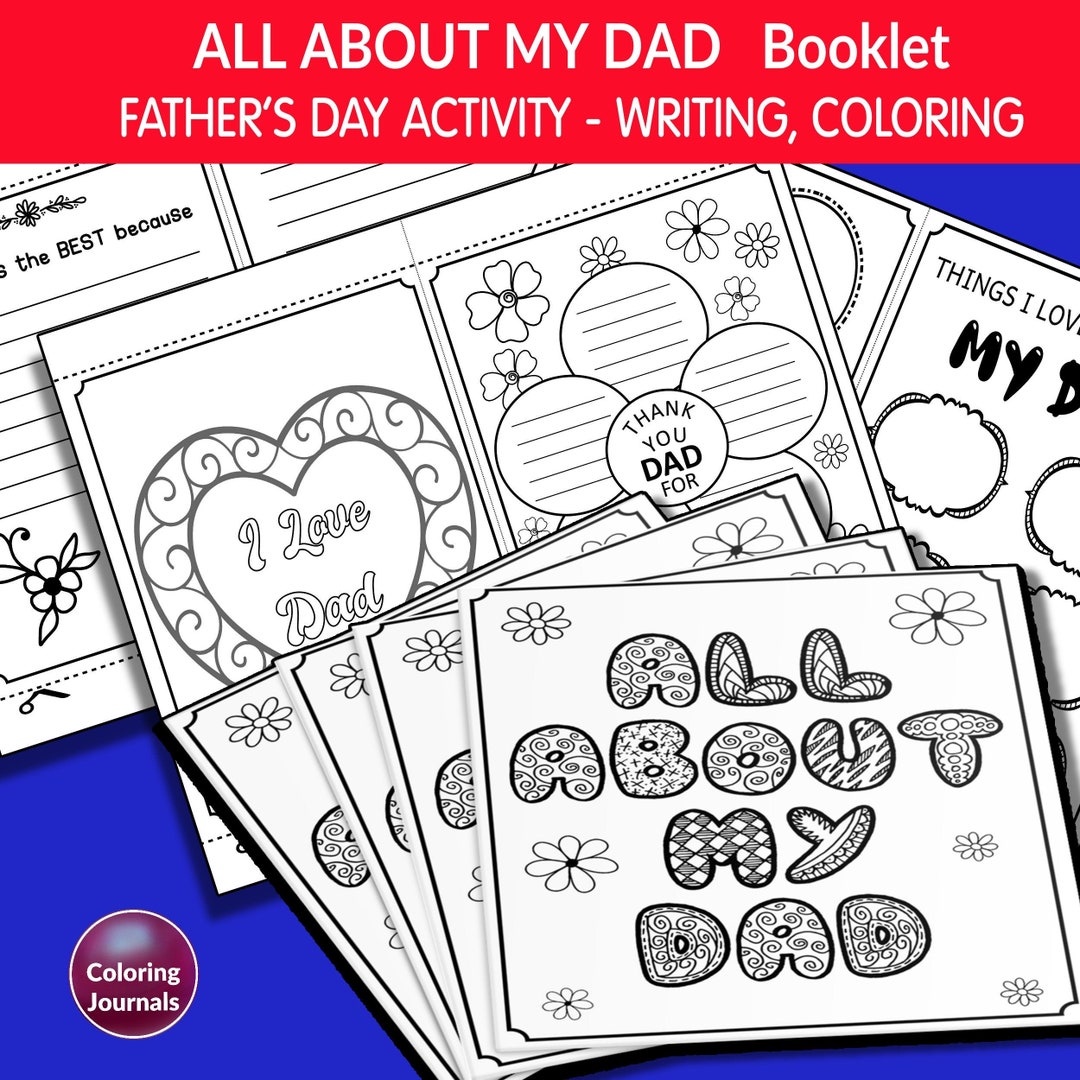 Father's Day Activity Booklet for Kids All About Dad - Etsy