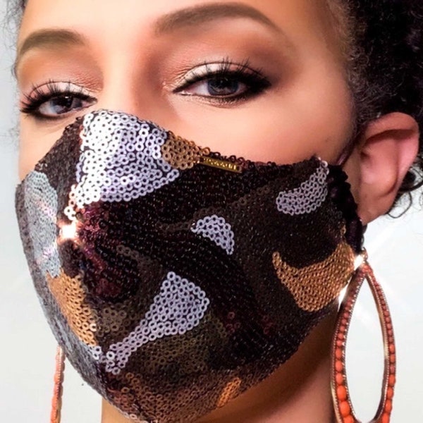 Sequin Face Mask - Etsy