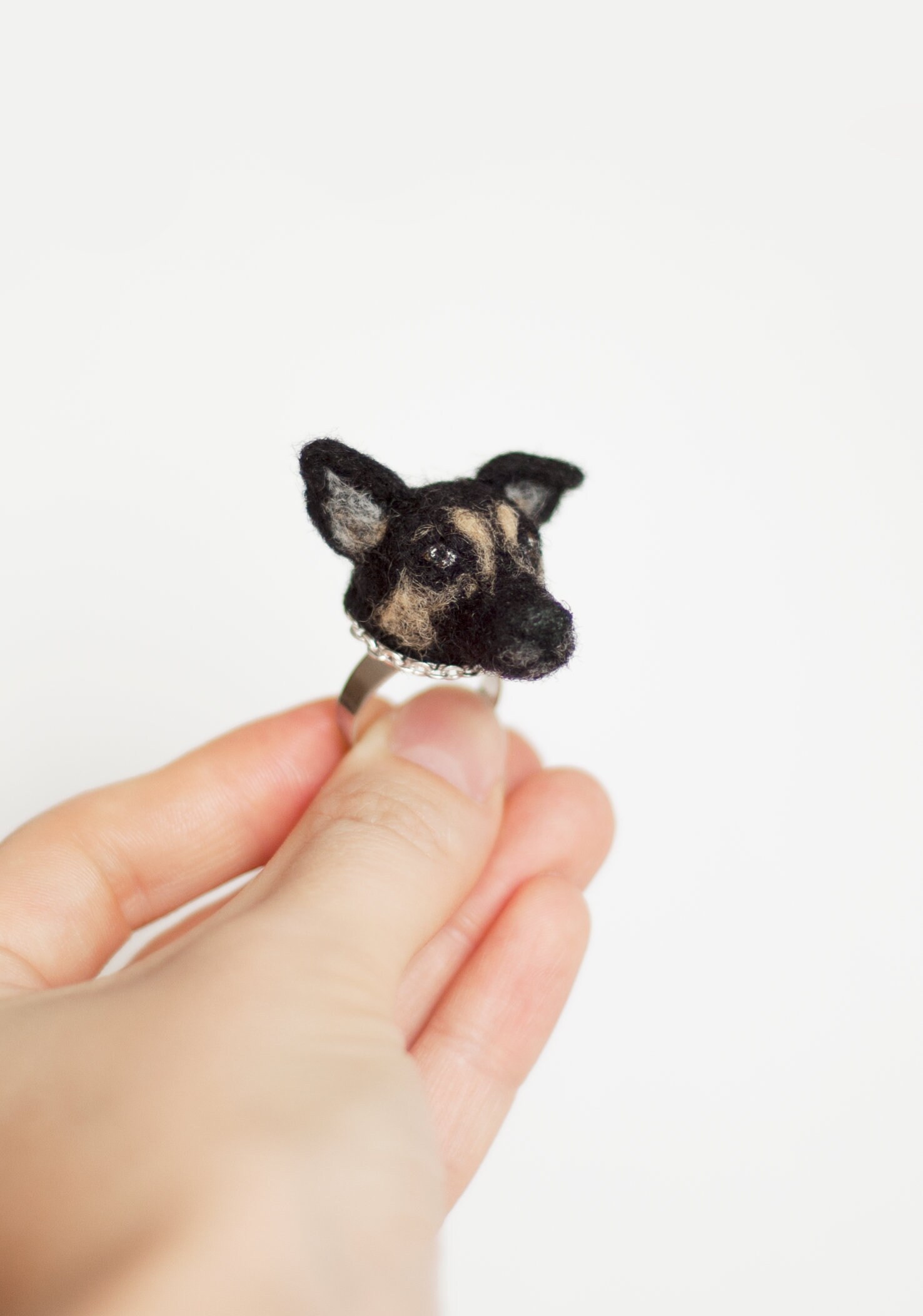 Custom Dog Ring, Personalized Pet Portrait, Miniature Dog Memorial ...