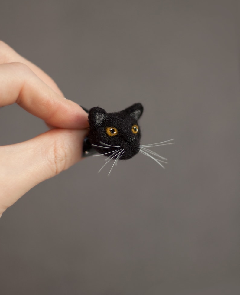 Black Cat Pin Brooch Custom Cat Portrait Jewelry | Etsy