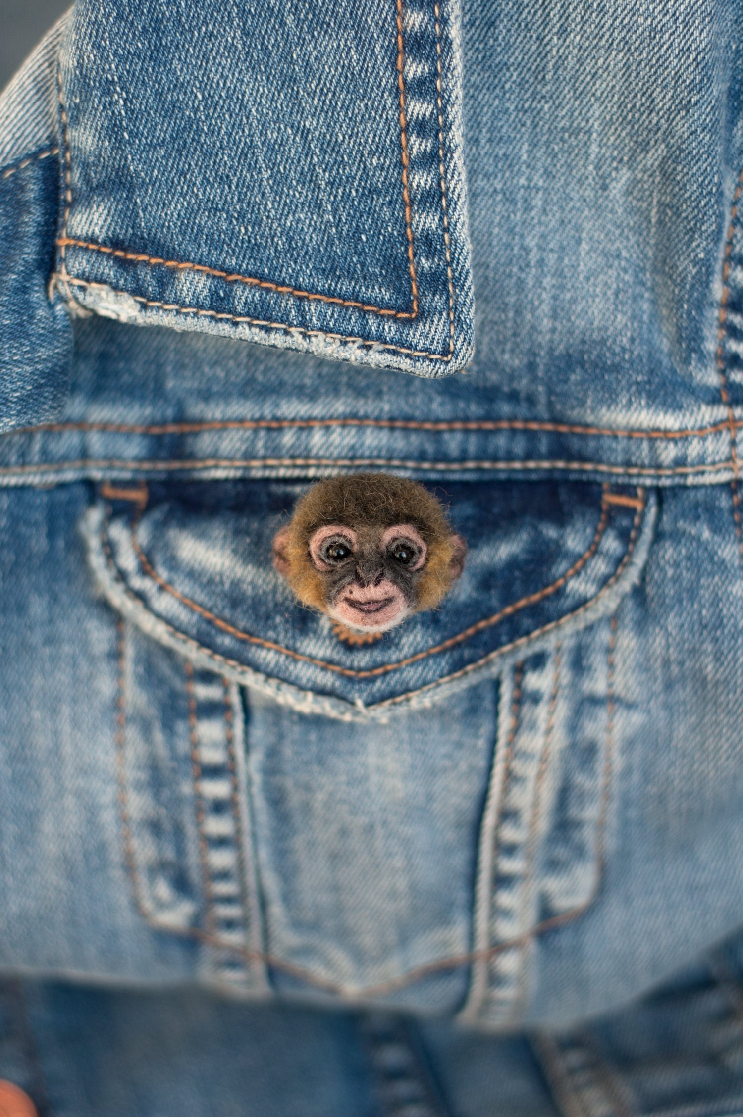 Cute Monkey Pin | Etsy