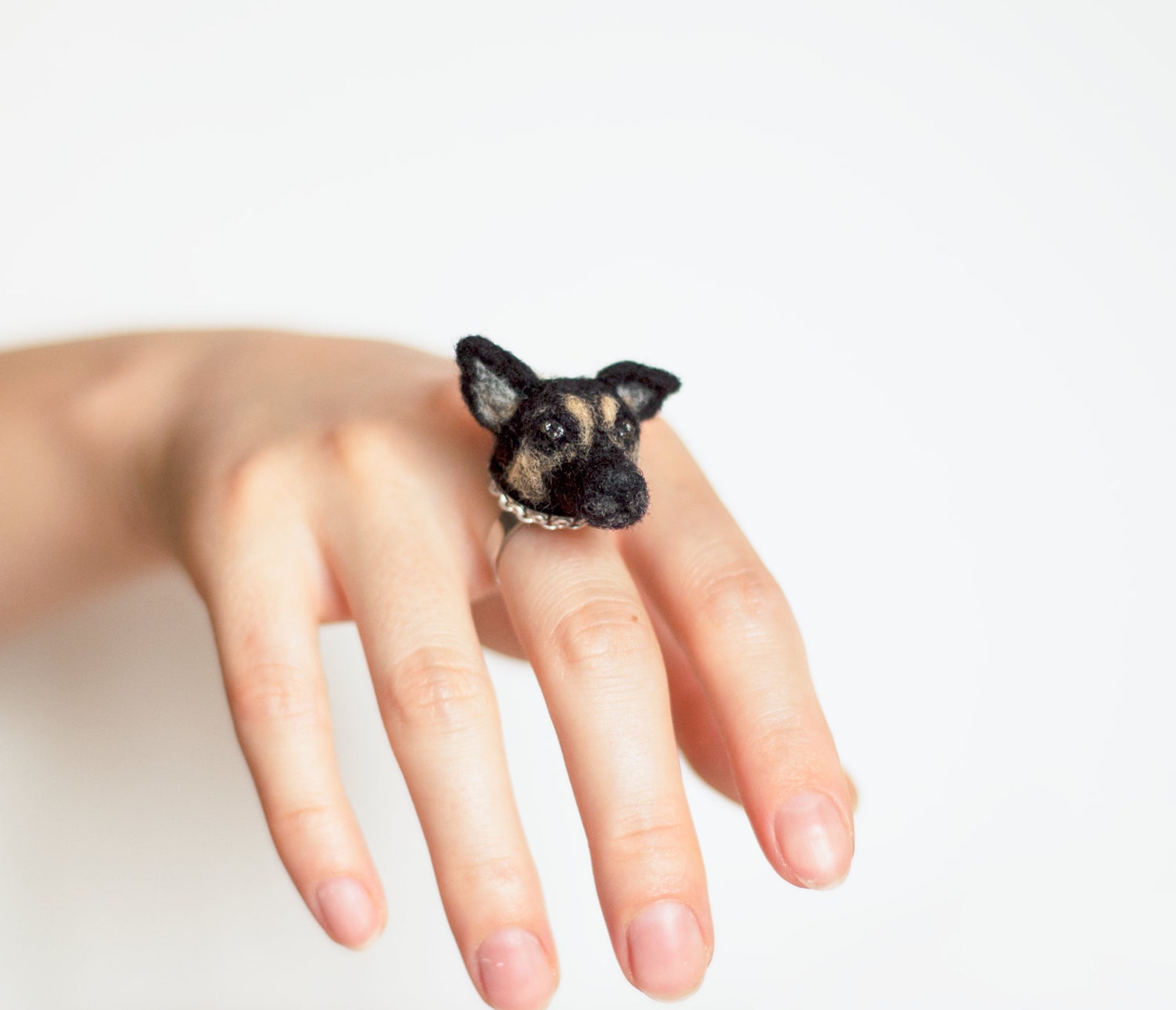 Custom Dog Ring, Personalized Pet Portrait, Miniature Dog Memorial ...