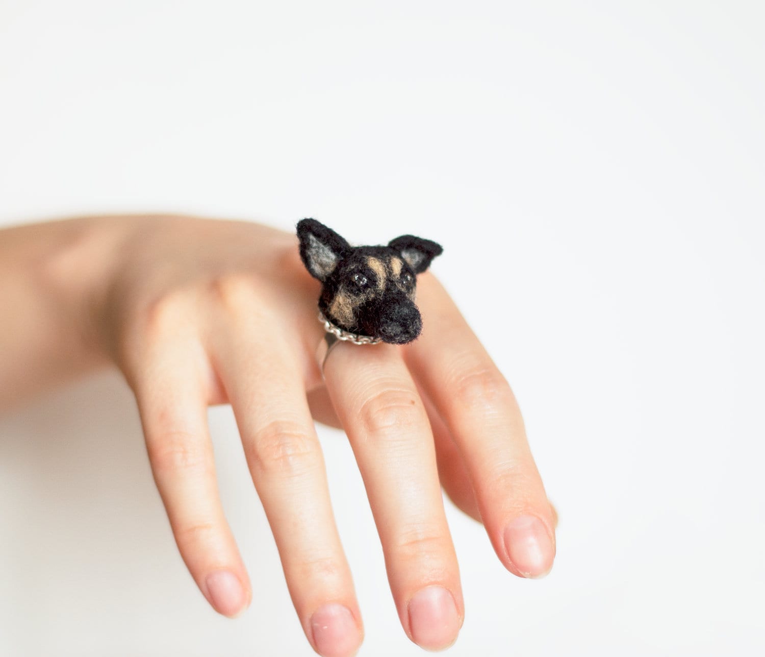 Custom Dog Ring, Personalized Pet Portrait, Miniature Dog Memorial ...