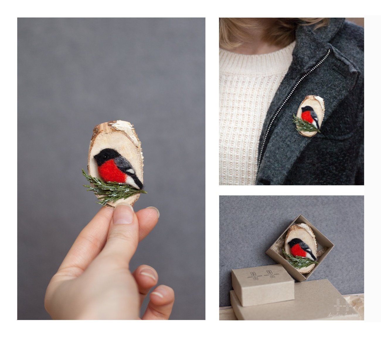 Bullfinch Bird Lapel Pin Bird Watching Winter Gift for Mom - Etsy