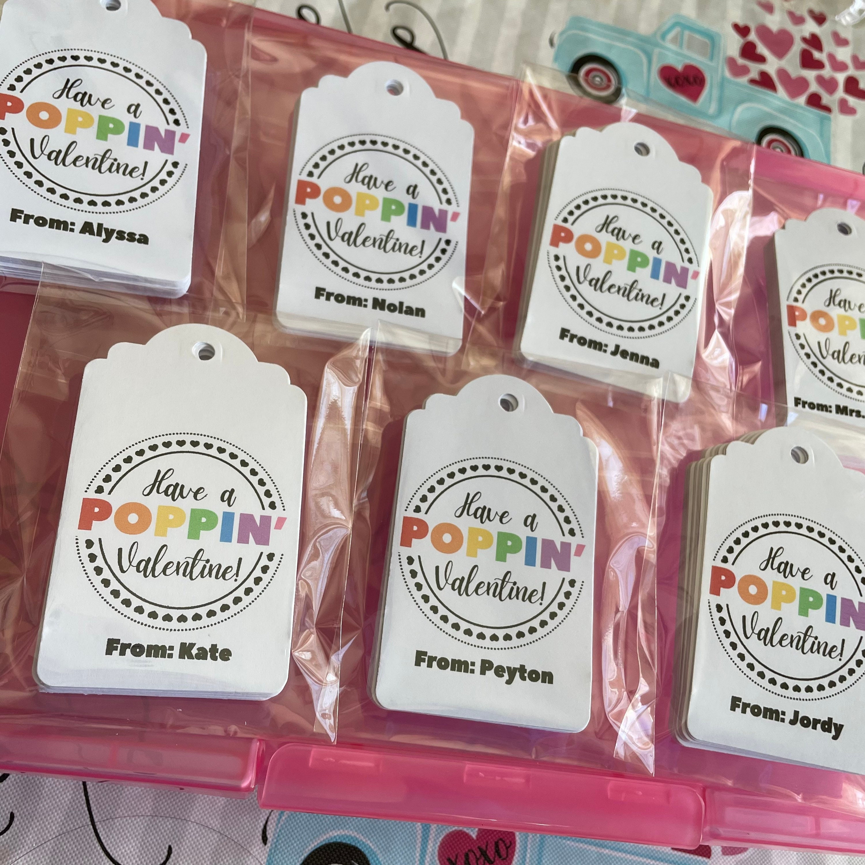 Physical Printed Pop It Tags Valentine Classroom Gifts - Etsy