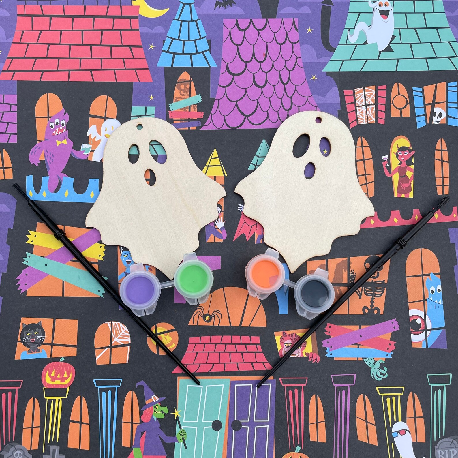 Individually Wrapped Ghost Paint Kit - Mini DIY Kids Crafts - DIY ...