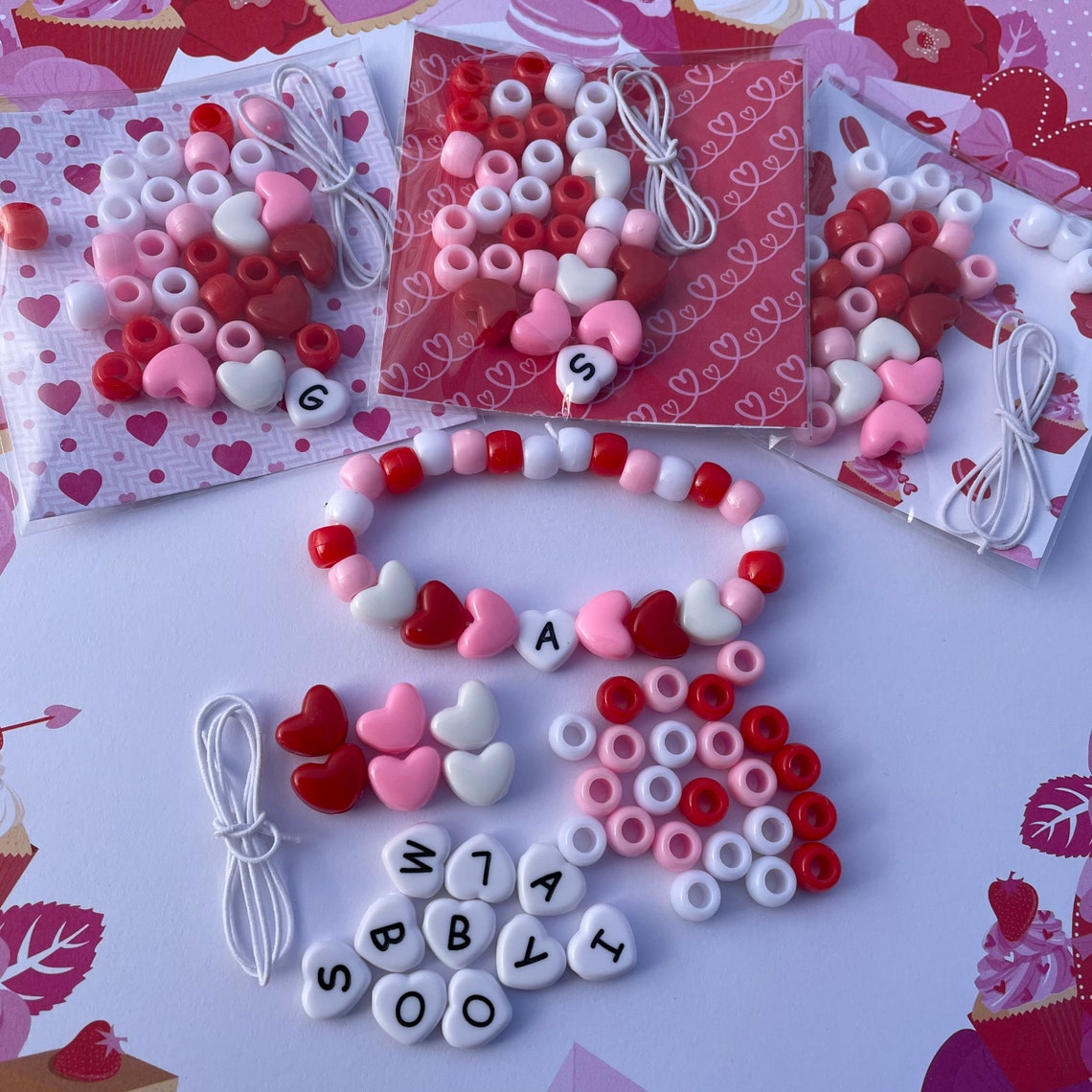 Individually Wrapped DIY Valentine Bracelet Valentines Day | Etsy