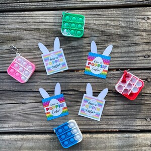 ASSORTED Easter Pop It Fidget Toy Keychain - Kids Activity - Popper ...