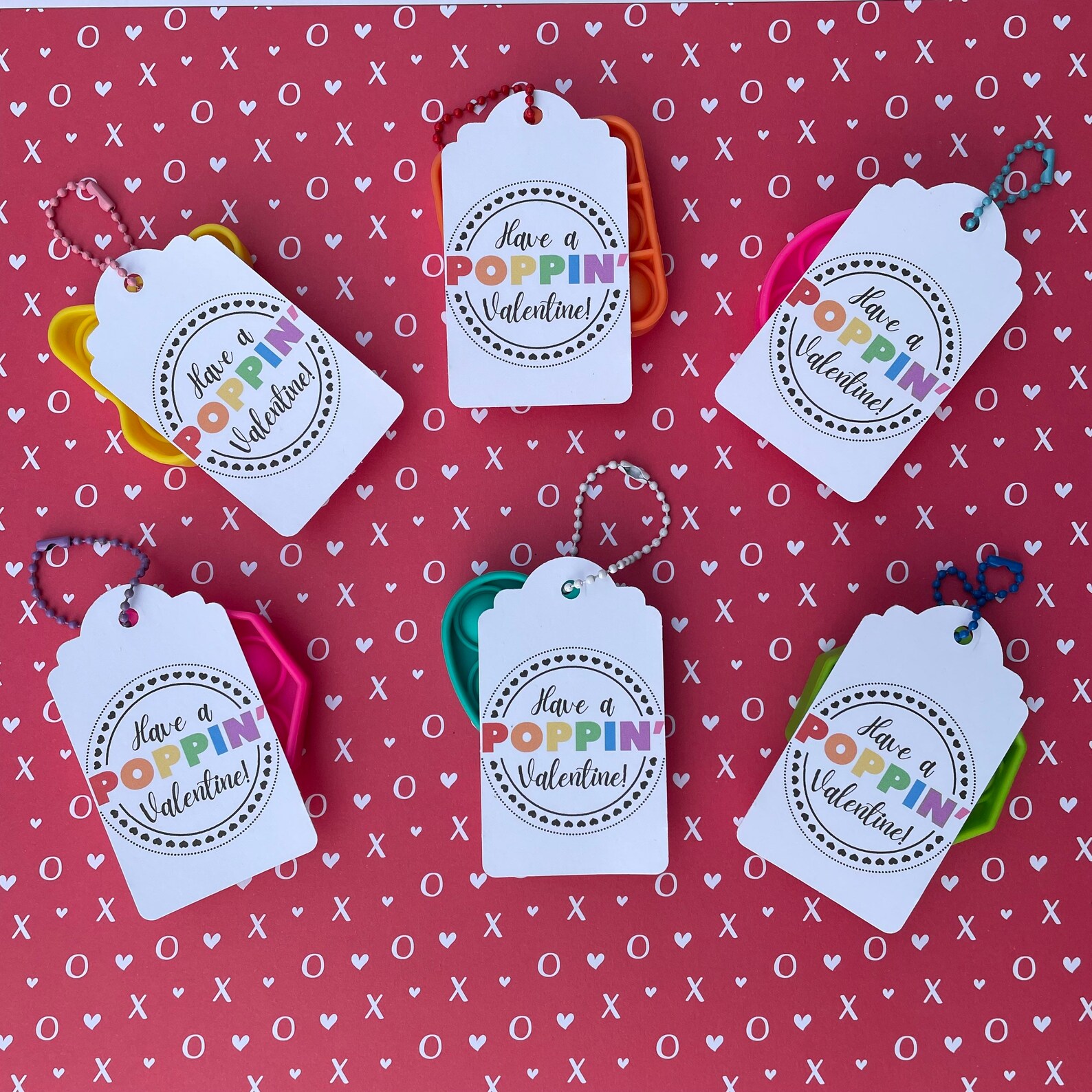 Physical Printed Pop It Tags Valentine Classroom Gifts - Etsy