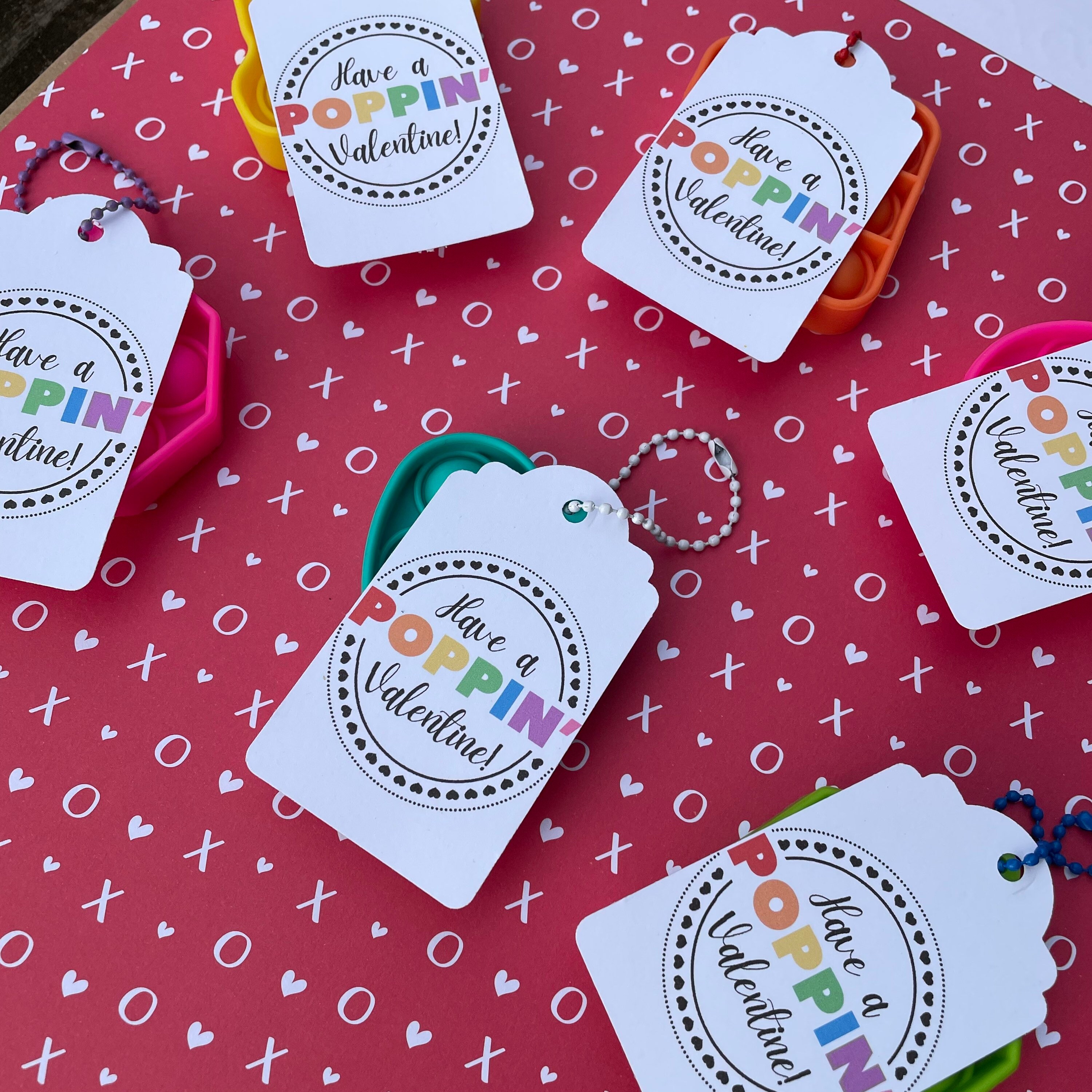Physical Printed Pop It Tags - Valentine Classroom Gifts - Bubble Pop ...