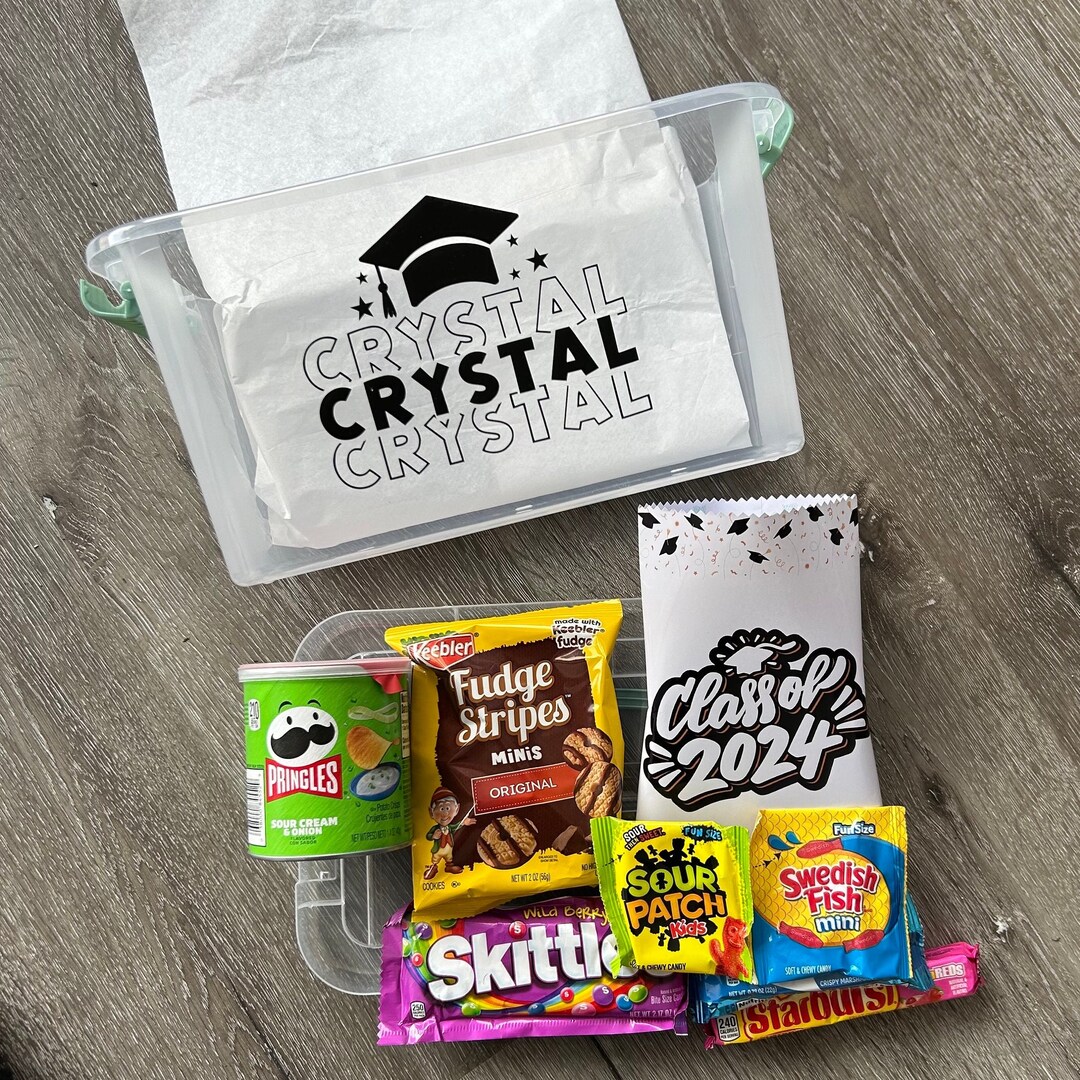 Graduation Snack Bin - Personalized Graduation Gift Bin - Senior Class ...