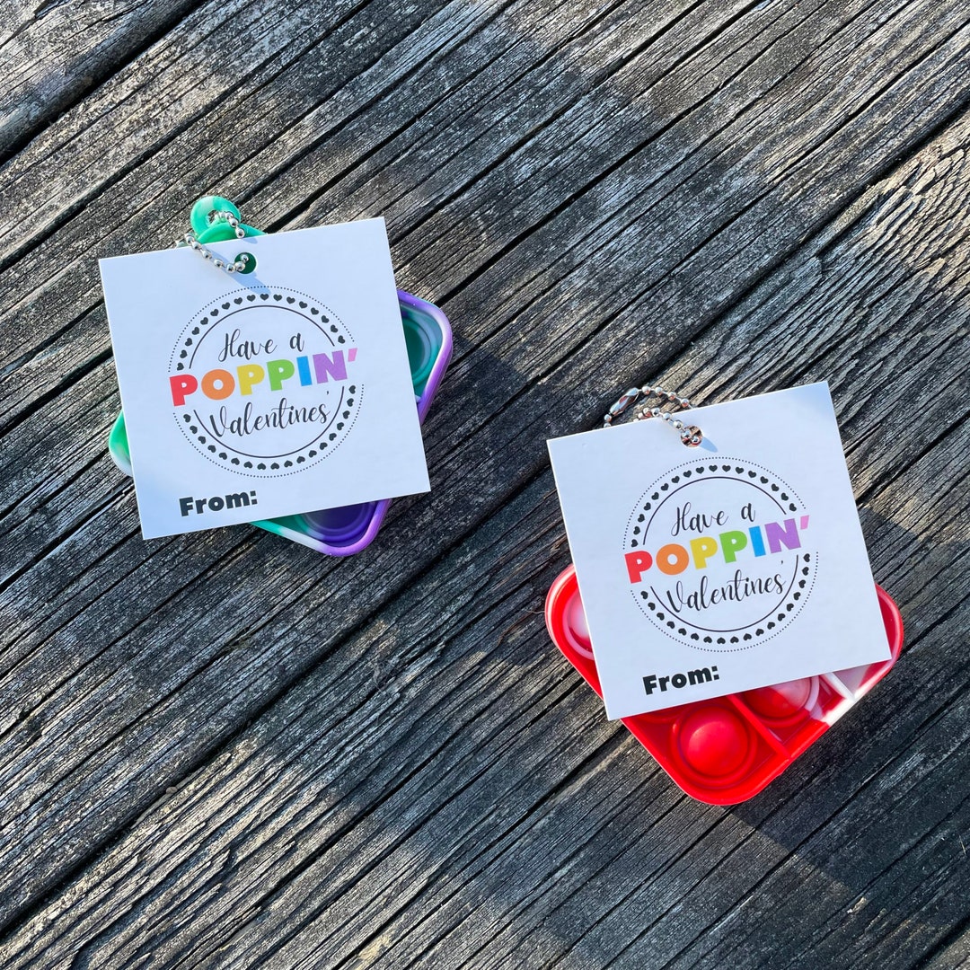 READY TO SHIP Physical Printed Pop It Tags - Valentine Classroom Gifts ...