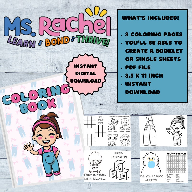 Ms Rachel Coloring Pages - Etsy