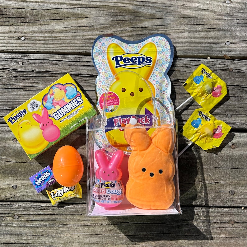 Prefilled Easter Basket - Colorful Peeps Easter Basket - Sweet Treats ...