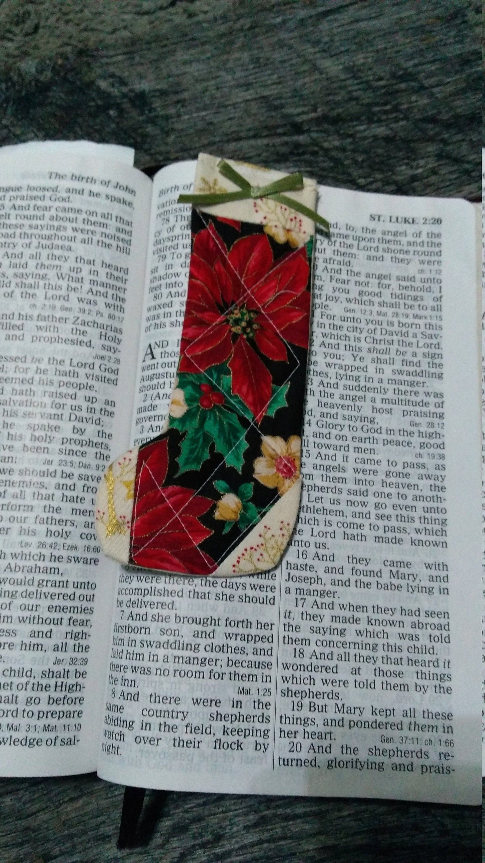 Quilted Christmas book marks Homemade Christmas stocking book | Etsy