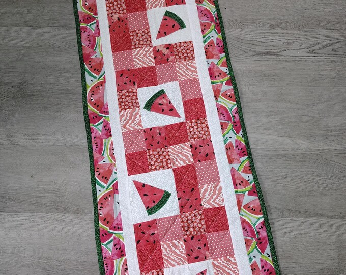 Quilted Watermelon Table Runner. Handmade Summer Table Runner With ...