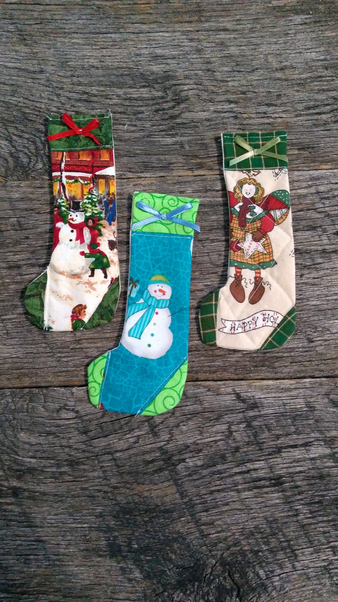 Quilted Christmas book marks Homemade Christmas stocking book | Etsy