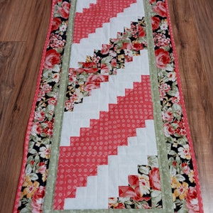 Quilted Spring/summer Table Runner. Handmade Floral Table Runner in Log ...