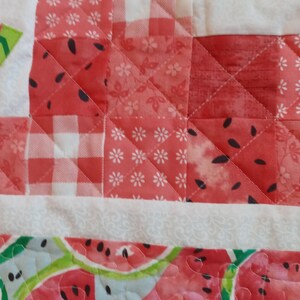 Quilted Watermelon Table Runner. Handmade Summer Table Runner With Appliqued Watermelons. Summer ...