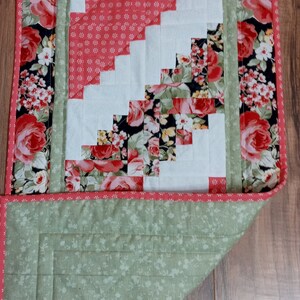 Quilted Spring/summer Table Runner. Handmade Floral Table Runner in Log ...