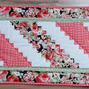 Quilted Spring/summer Table Runner. Handmade Floral Table Runner in Log ...