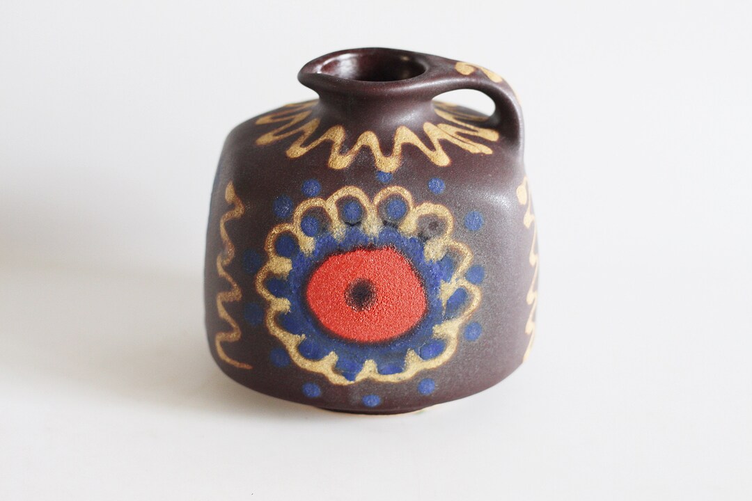 Silberdistel: Handled Vase 352/13 West German Pottery, WGP, Fat Lava - Etsy