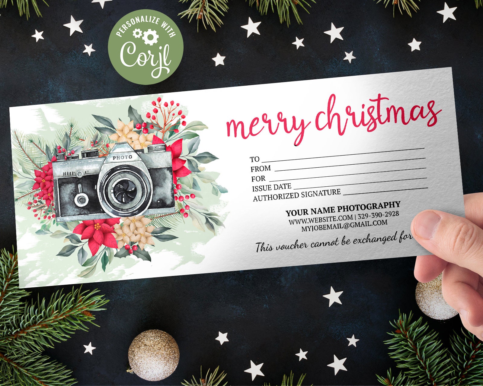 Templates Christmas Photography Gift Voucher Template Christmas ...