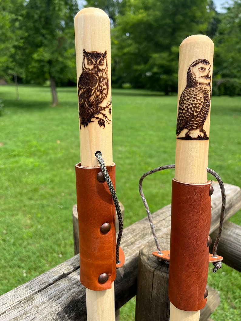 Owl Natural Earth Tones Walking Stick, Hiking Staff, Handmade ...