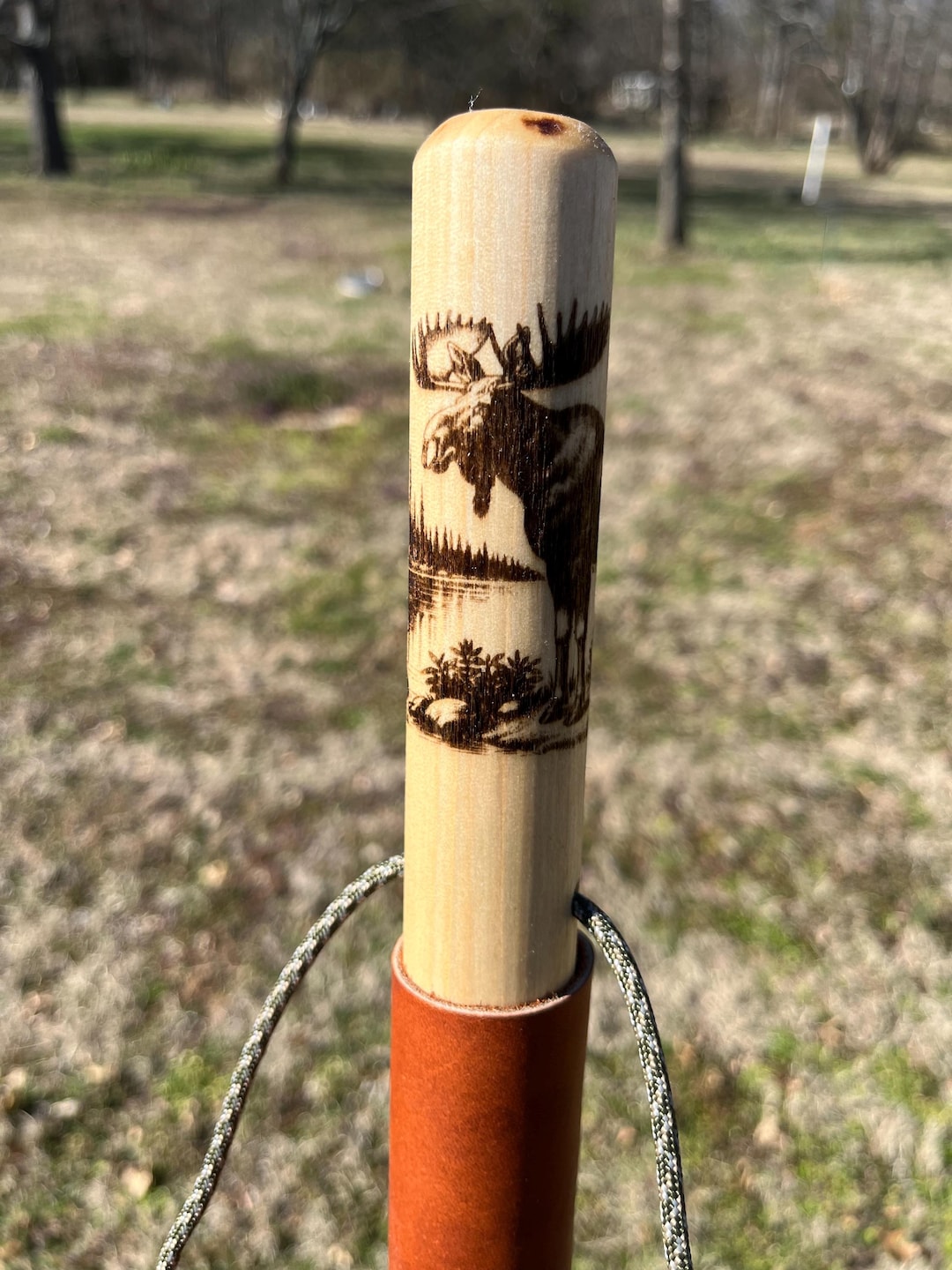 Moose by Lake Mountains, Natural Earth Tones Walking Stick, Hiking ...