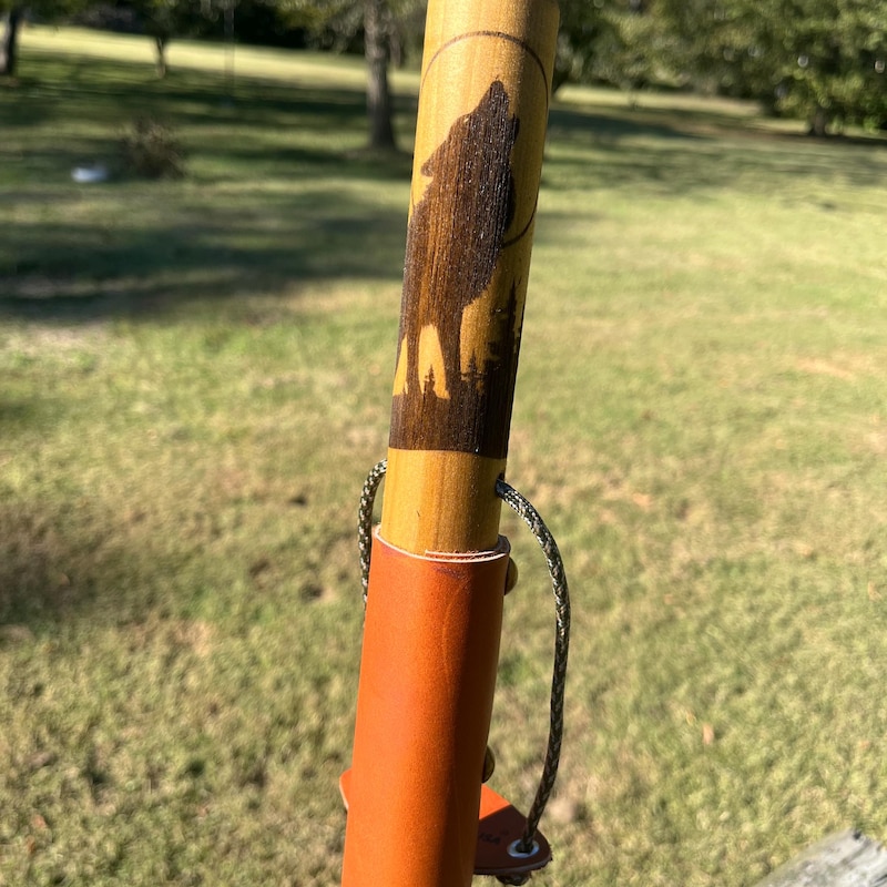 Wooden Hiking Stick Wolf - Etsy