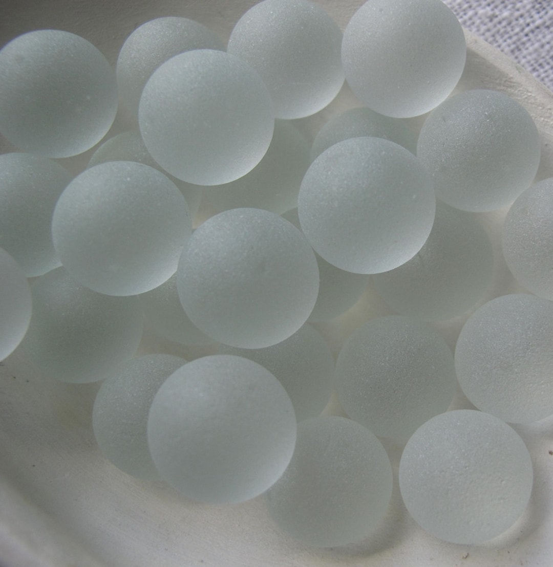 25 Pcs Frost Color Sea Glass Marbles, Balls 16mm, Glass Beads, Tumbled ...