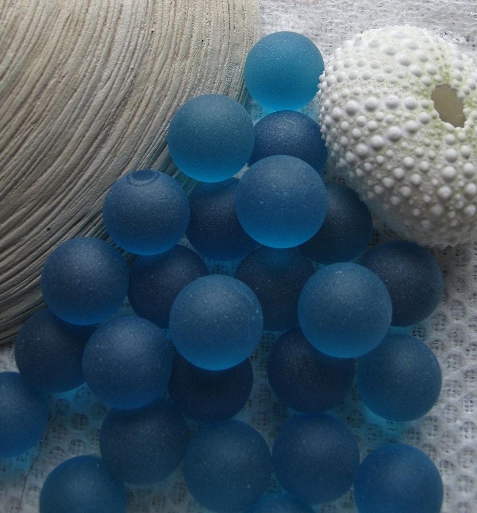 25 Pcs Big Teal Blue Sea Glass Balls 16mm Jewelry Quality Sea - Etsy