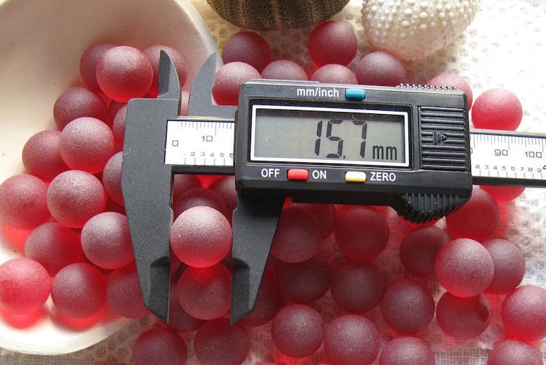 25 Pcs Deep Cinnamon Ruby Red Sea Glass Marbles, Balls 15.5mm Jewelry ...