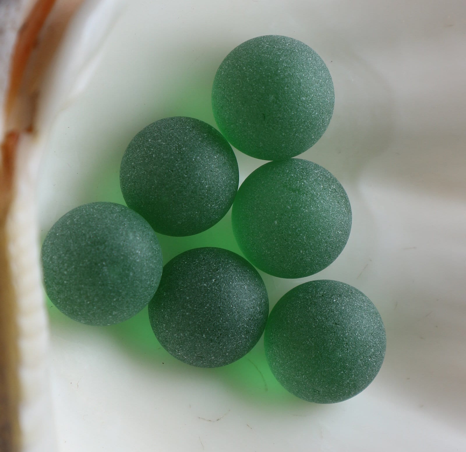 3 Pcs EXTRA LARGE Emerald Green Sea Glass Marbles, Balls 24mm Tumbled ...