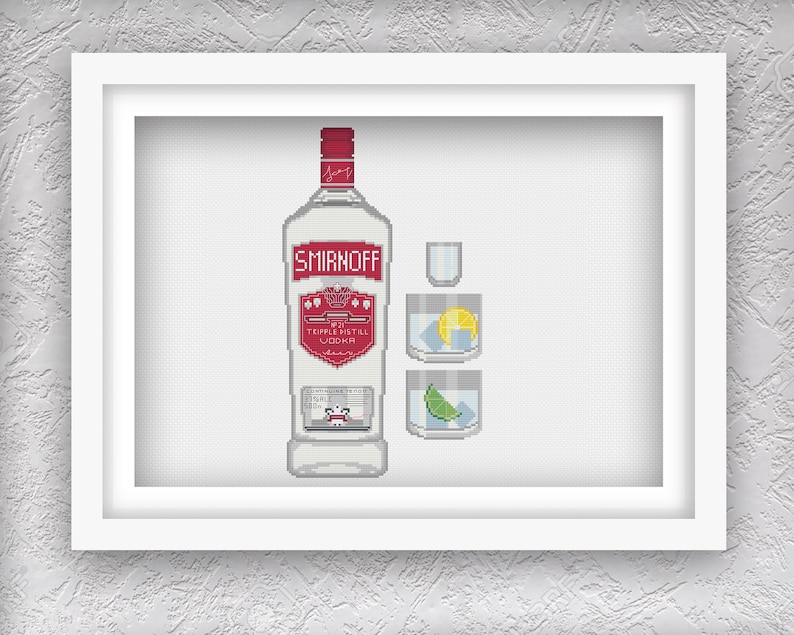 Smirnoff Vodka Bottle Cross Stitch Pattern (PDF) - Etsy