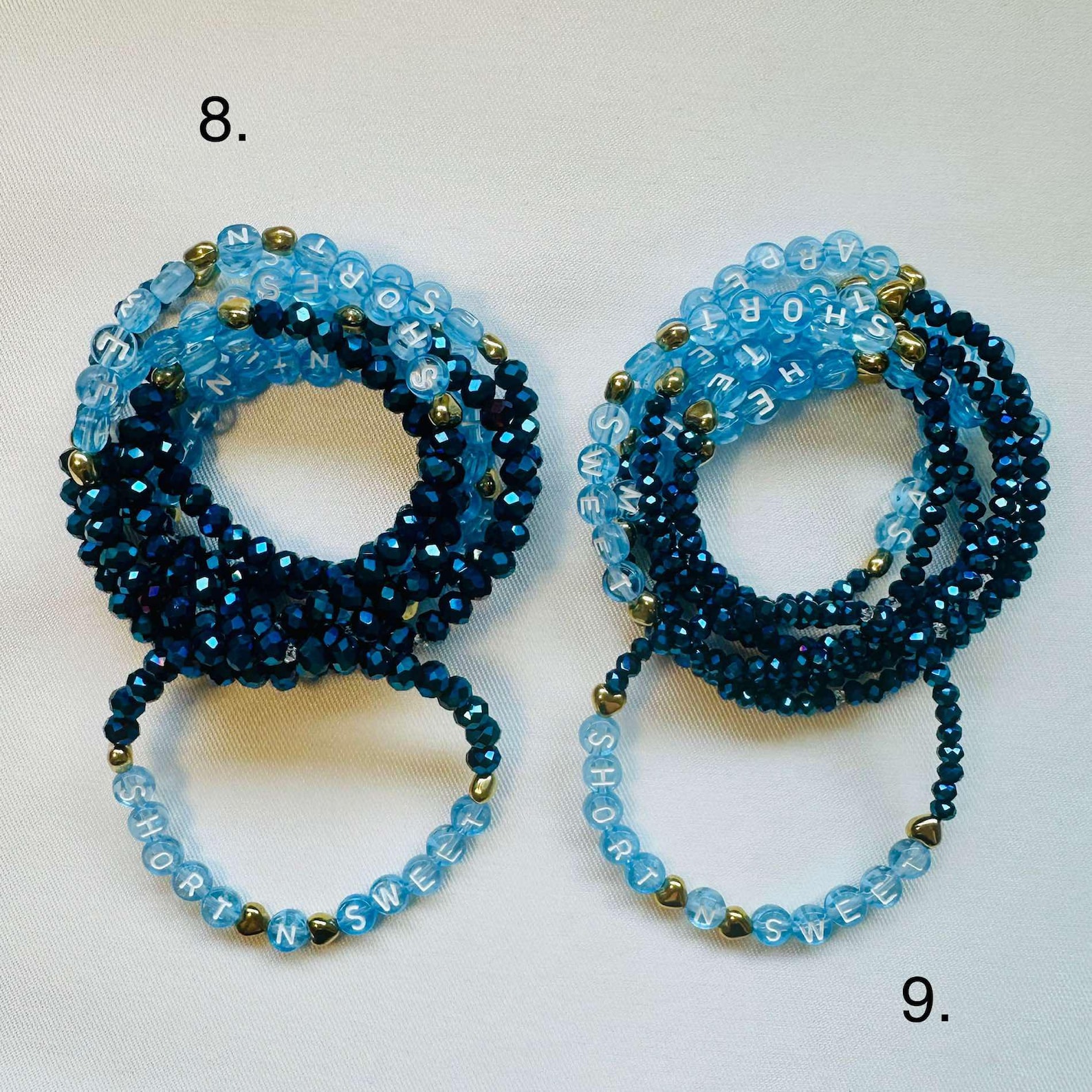Pulsera de la amistad: cuentas de cristal, elástica, personalizable ...