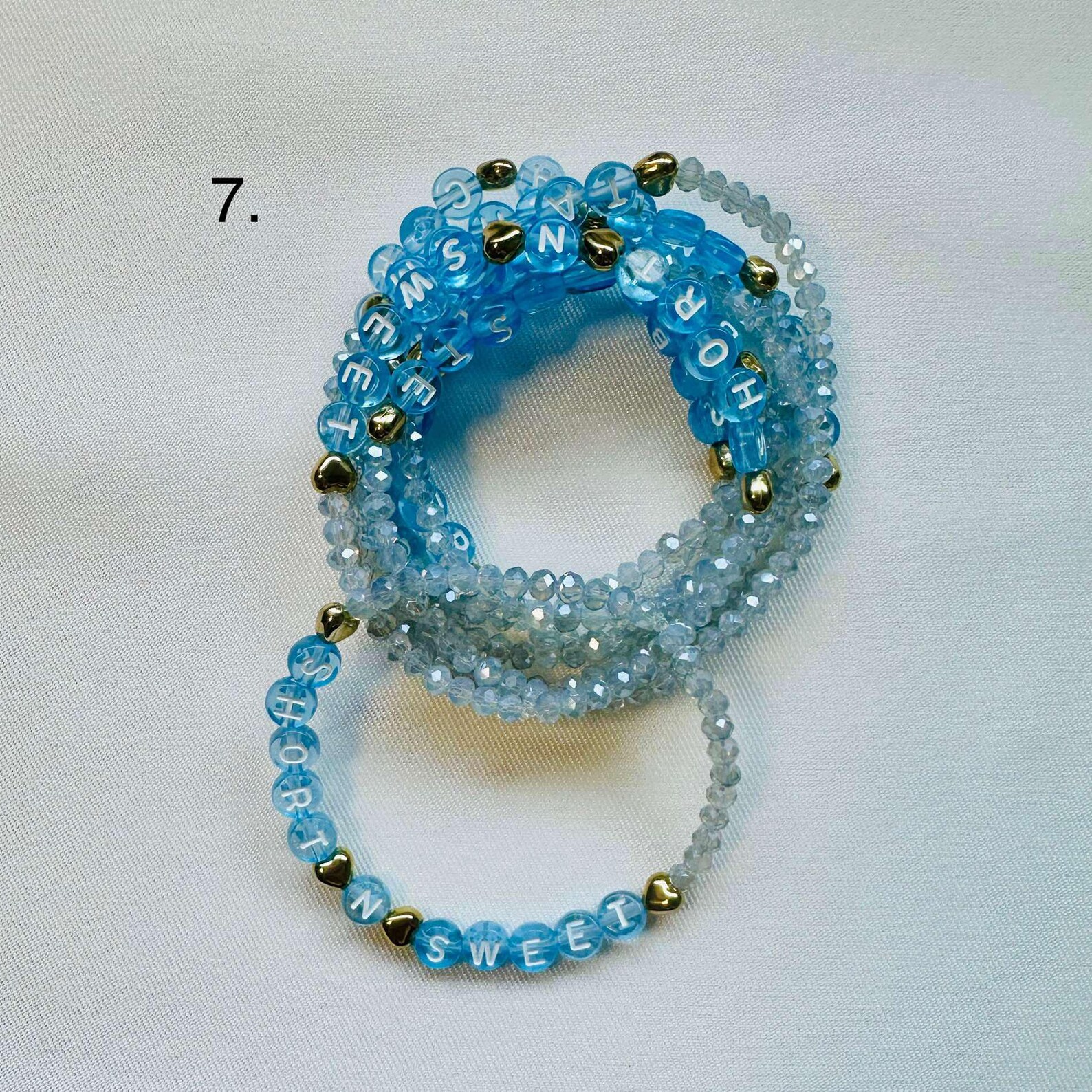 Pulsera de la amistad: cuentas de cristal, elástica, personalizable ...