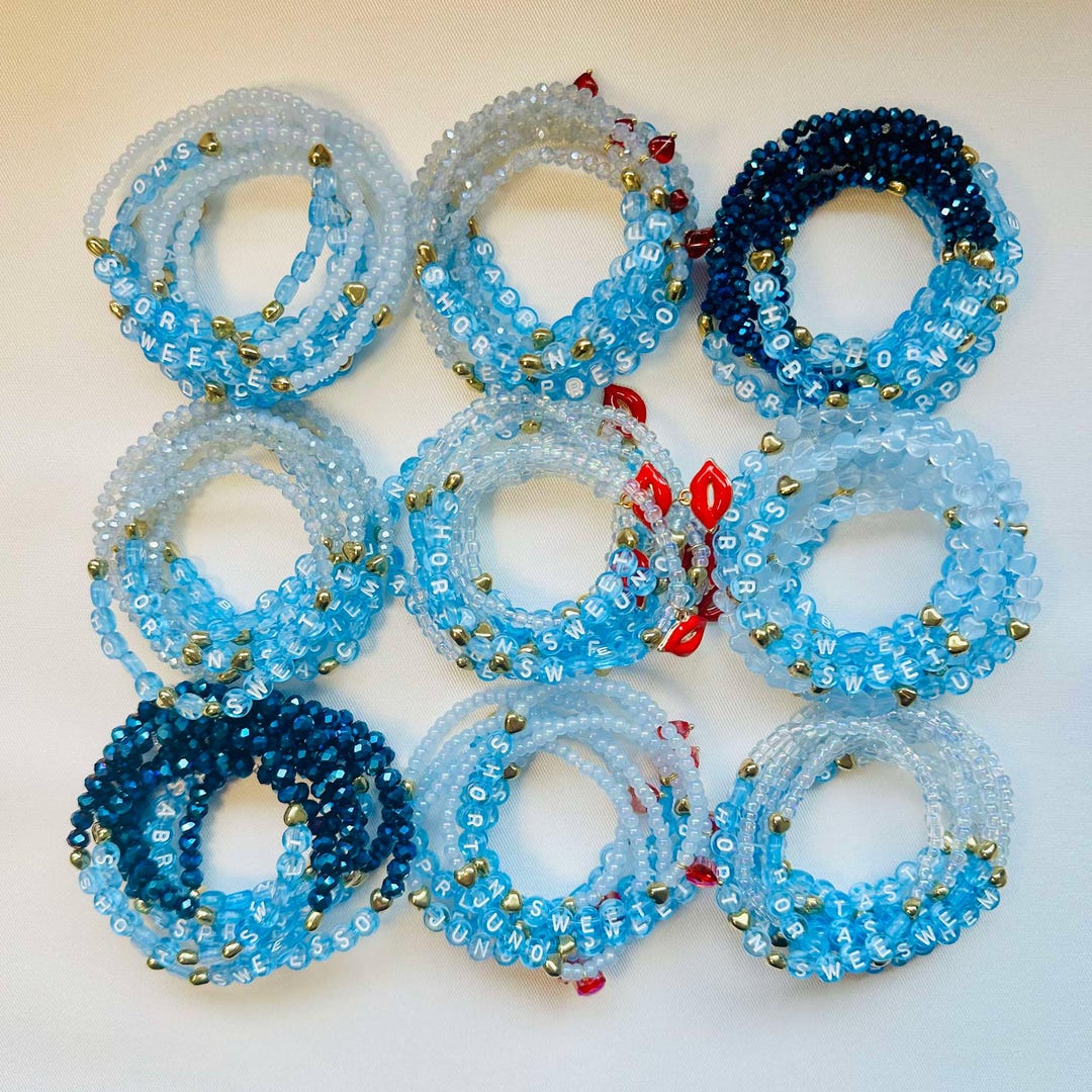 Pulsera de la amistad: cuentas de cristal, elástica, personalizable ...