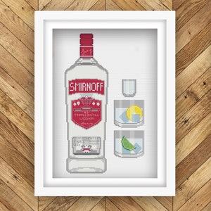 Smirnoff Vodka Bottle Cross Stitch Pattern (PDF) - Etsy
