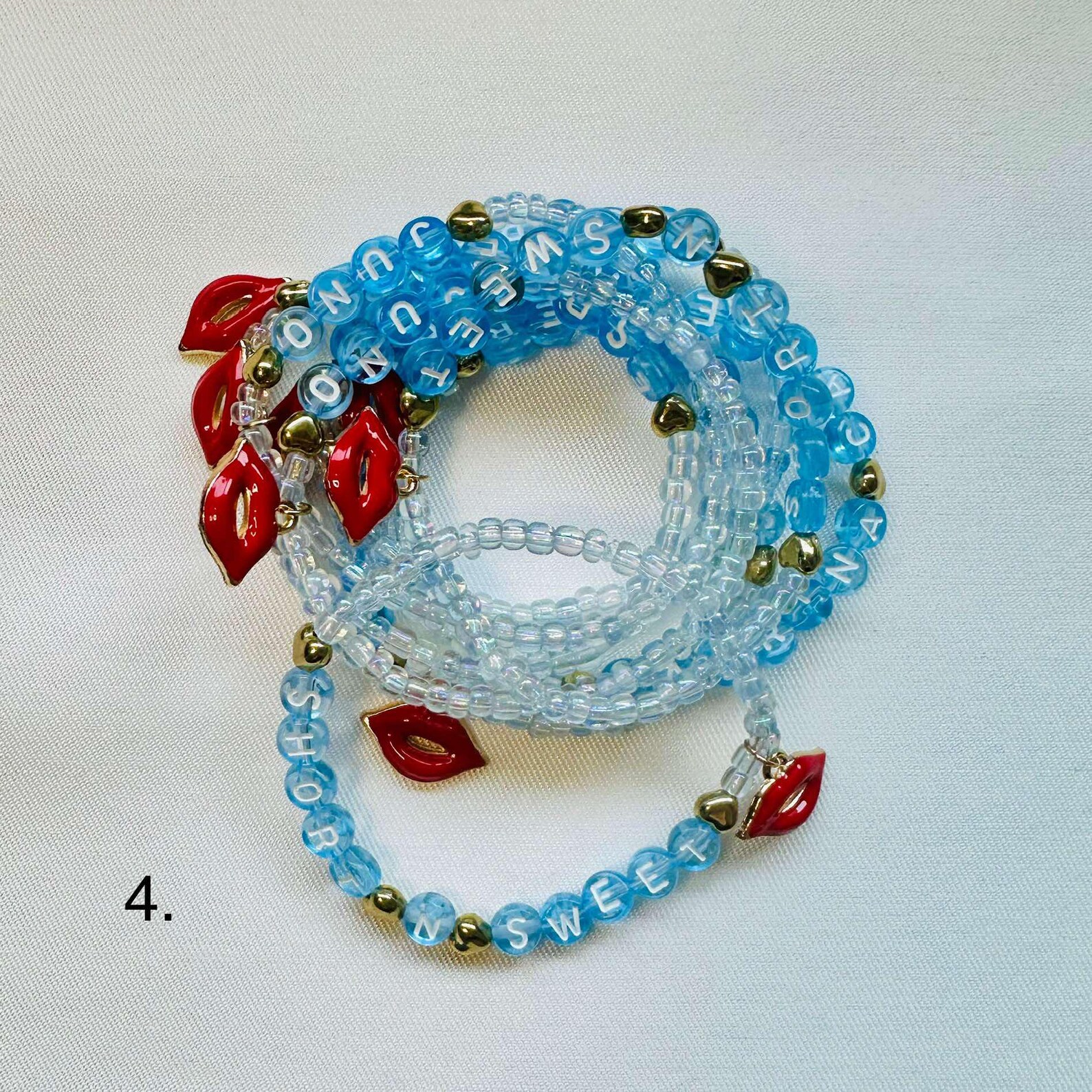 Pulsera de la amistad: cuentas de cristal, elástica, personalizable ...