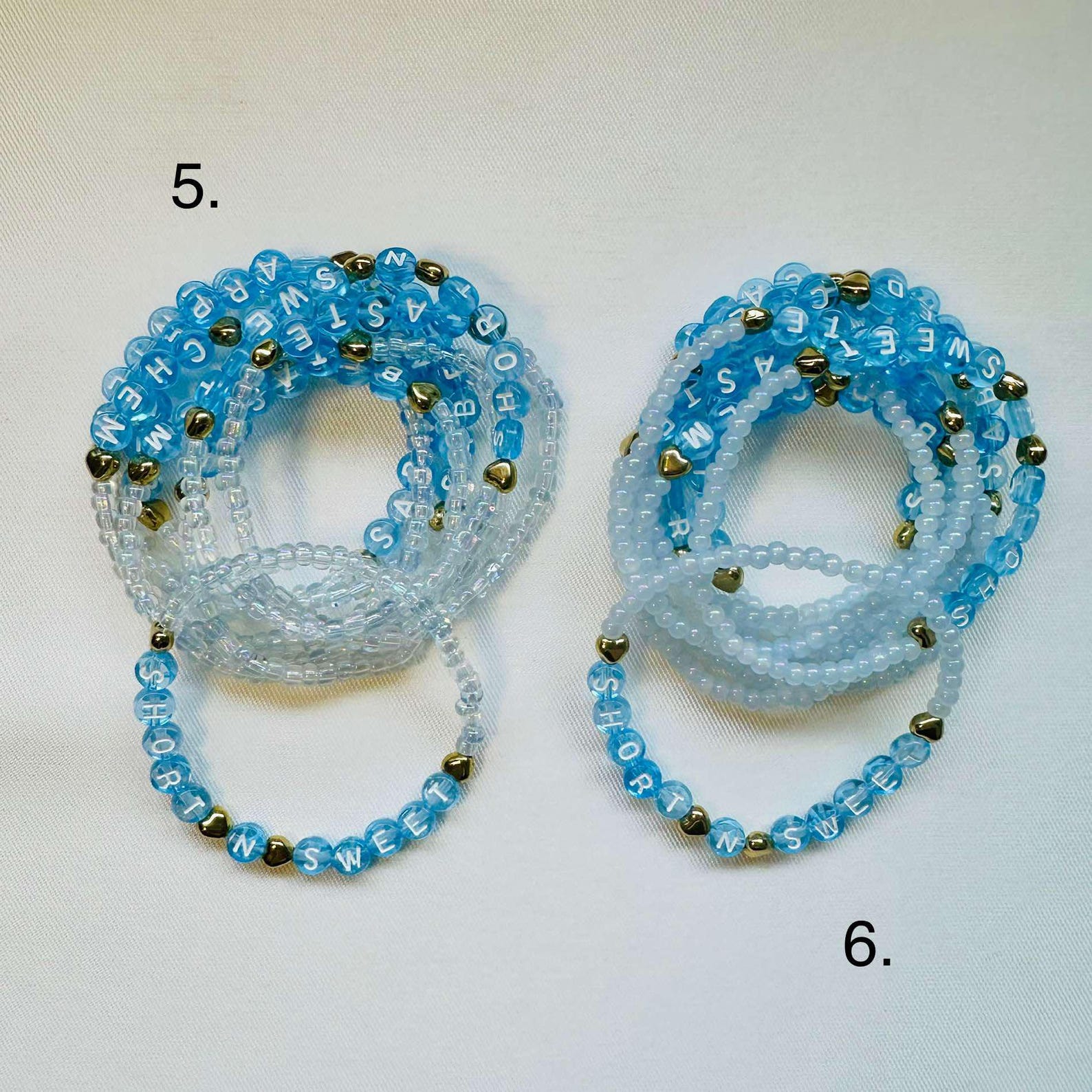 Pulsera de la amistad: cuentas de cristal, elástica, personalizable ...