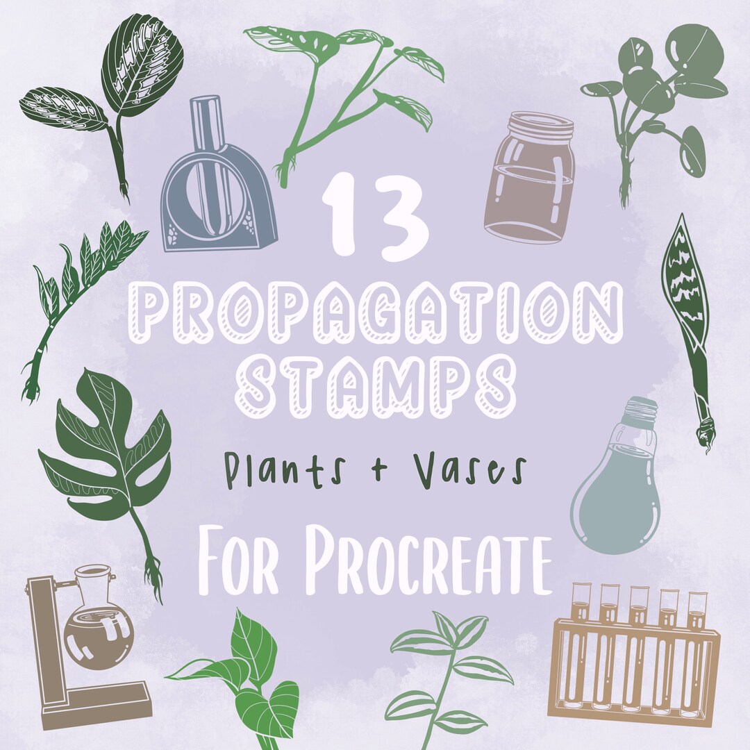 Plant Propagation Stamps for Procreate, Procreate Stamp Pack ...
