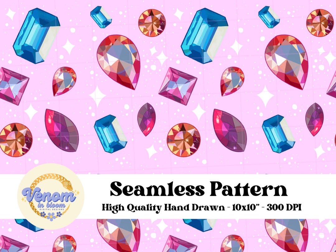 Bejeweled Gems Seamless Pattern - Etsy