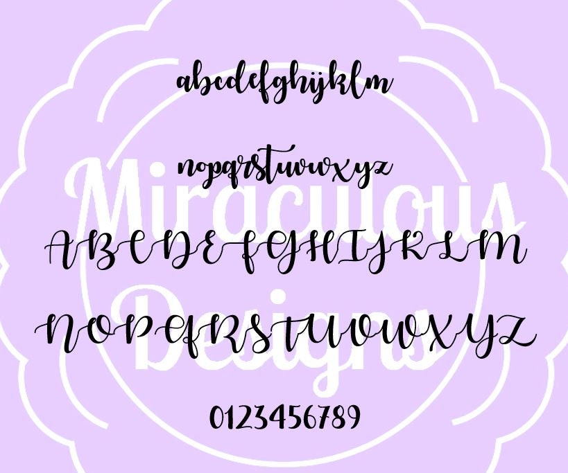 Script Sets Size 2 Font 2 Individual Letters Number Special - Etsy ...