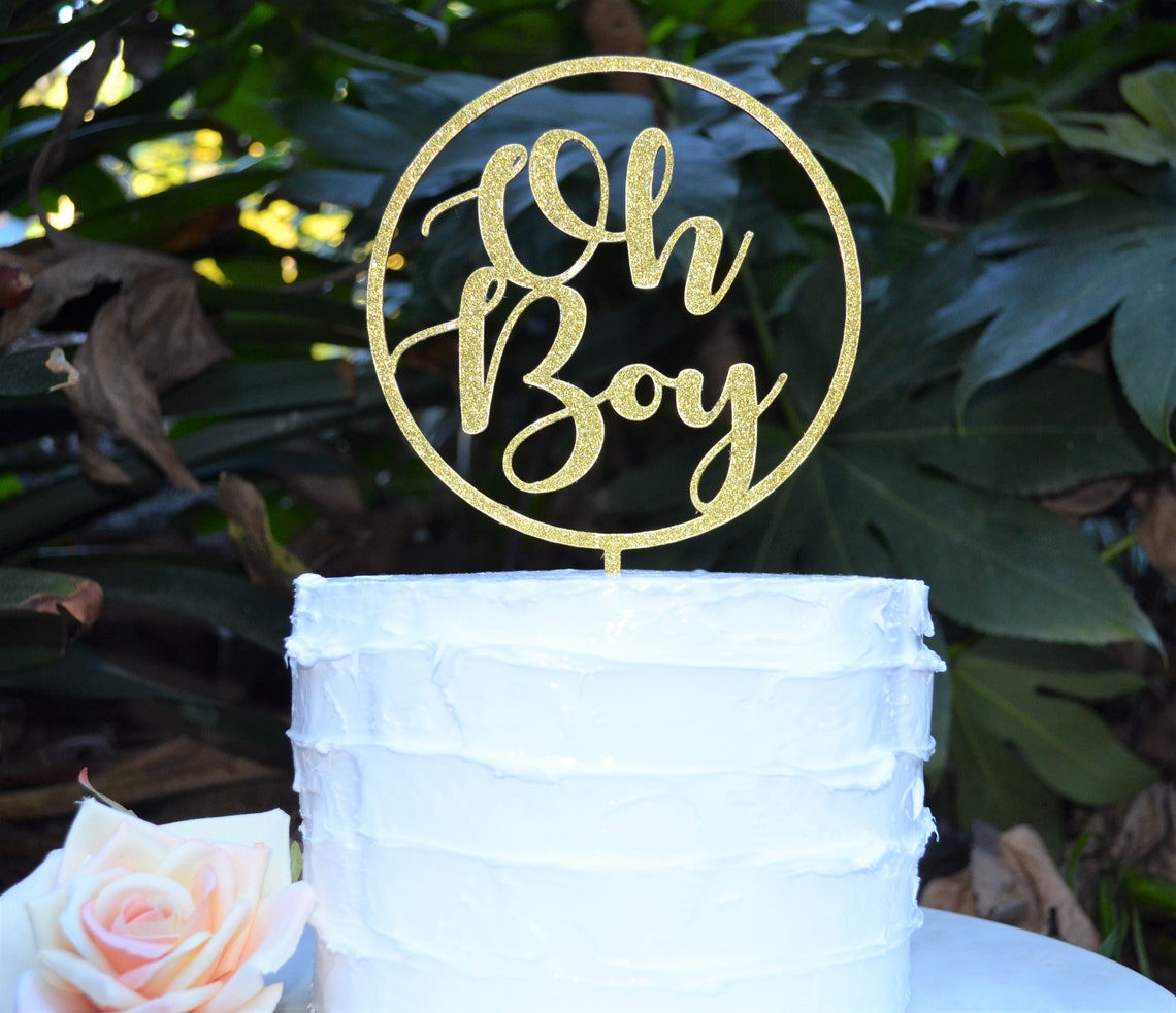 Circle Oh Boy Cake Topper Baby Shower Cake Topper Baby Boy | Etsy