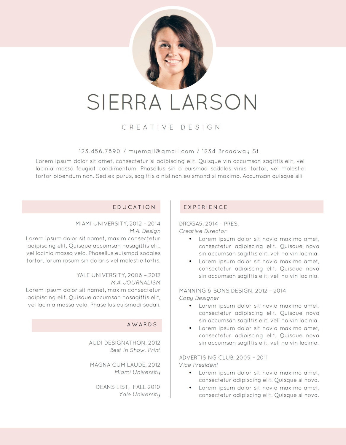 Modern Resume Template Word, Cover Letter Template for Word, 3 Pack ...