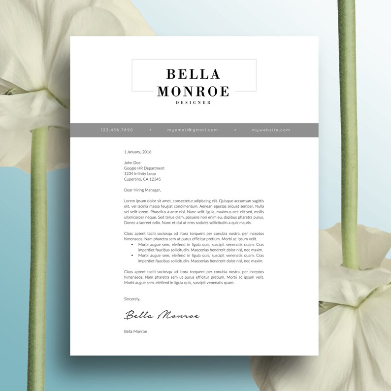 Resume Template Cv Template Cover Letter References For Word Creative Resume Professional