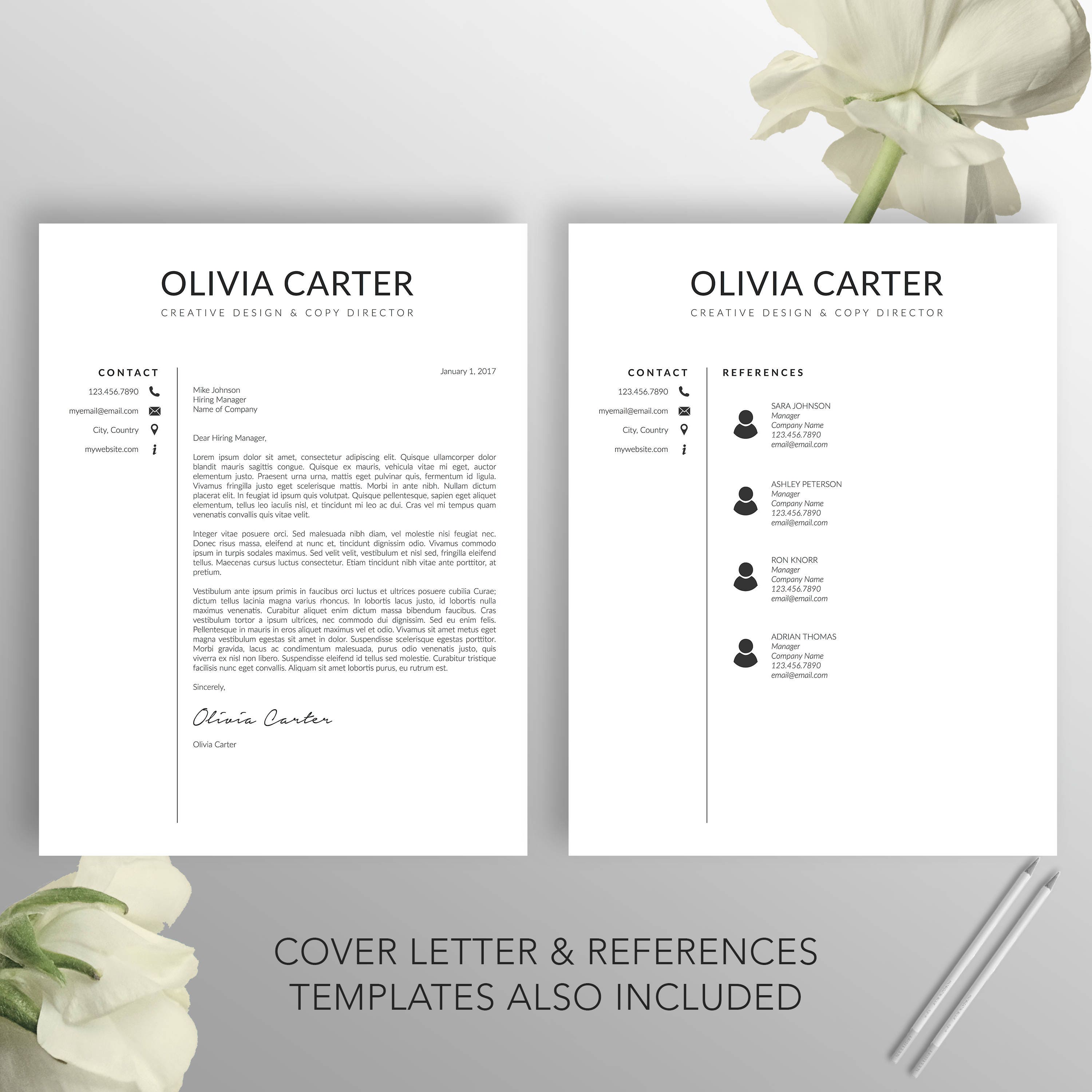 Modern Resume Template: Cover Letter, CV (instant Download) - Etsy